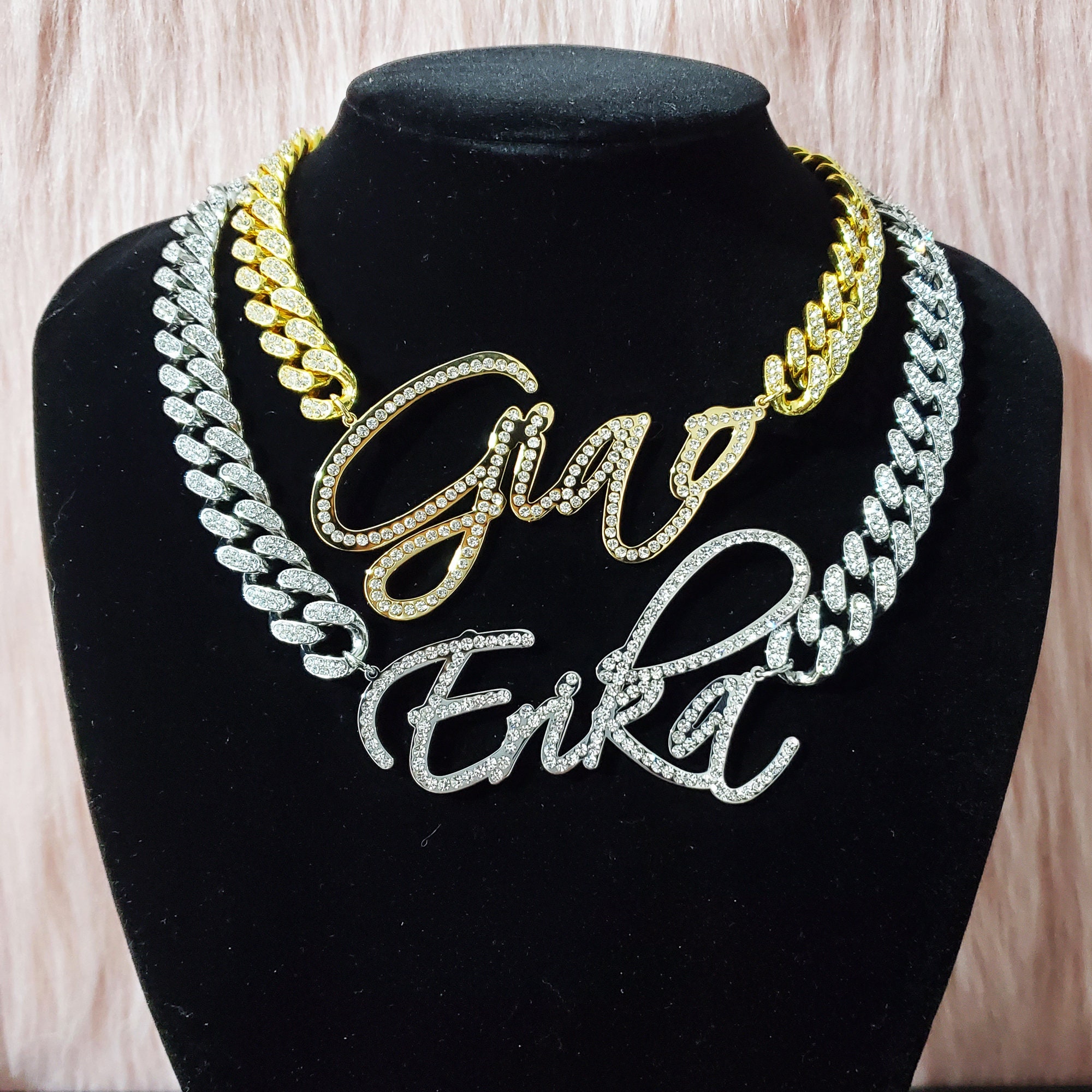 Script Font Custom Necklace Name Necklace Custom Nameplate - Etsy