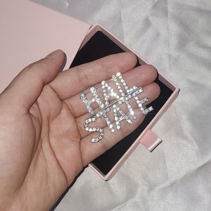 Custom Quote Saying Words Brooch Pins, Bling Rhinestone Name Pins ...