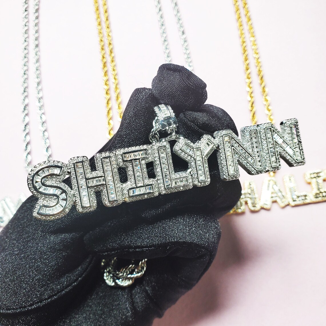 CUSTOM Your Name Letters Pendant With Stainless Steel Rope | Etsy