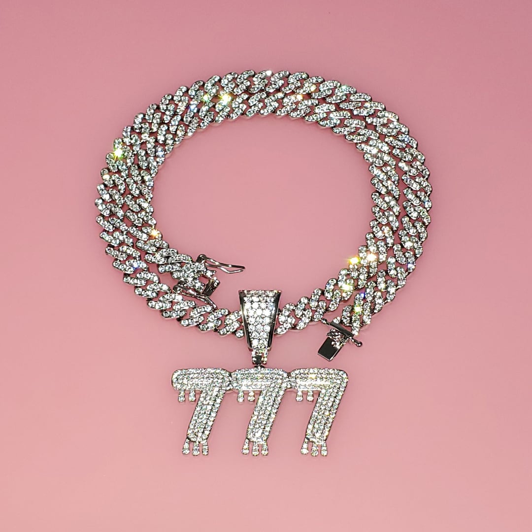 CUSTOM Numbers/letters Pendant Necklace, Icy Dripping Numbers Pendant ...