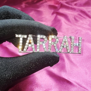 Custom Quote Saying Words Brooch Pins, Bling Rhinestone Name Pins ...