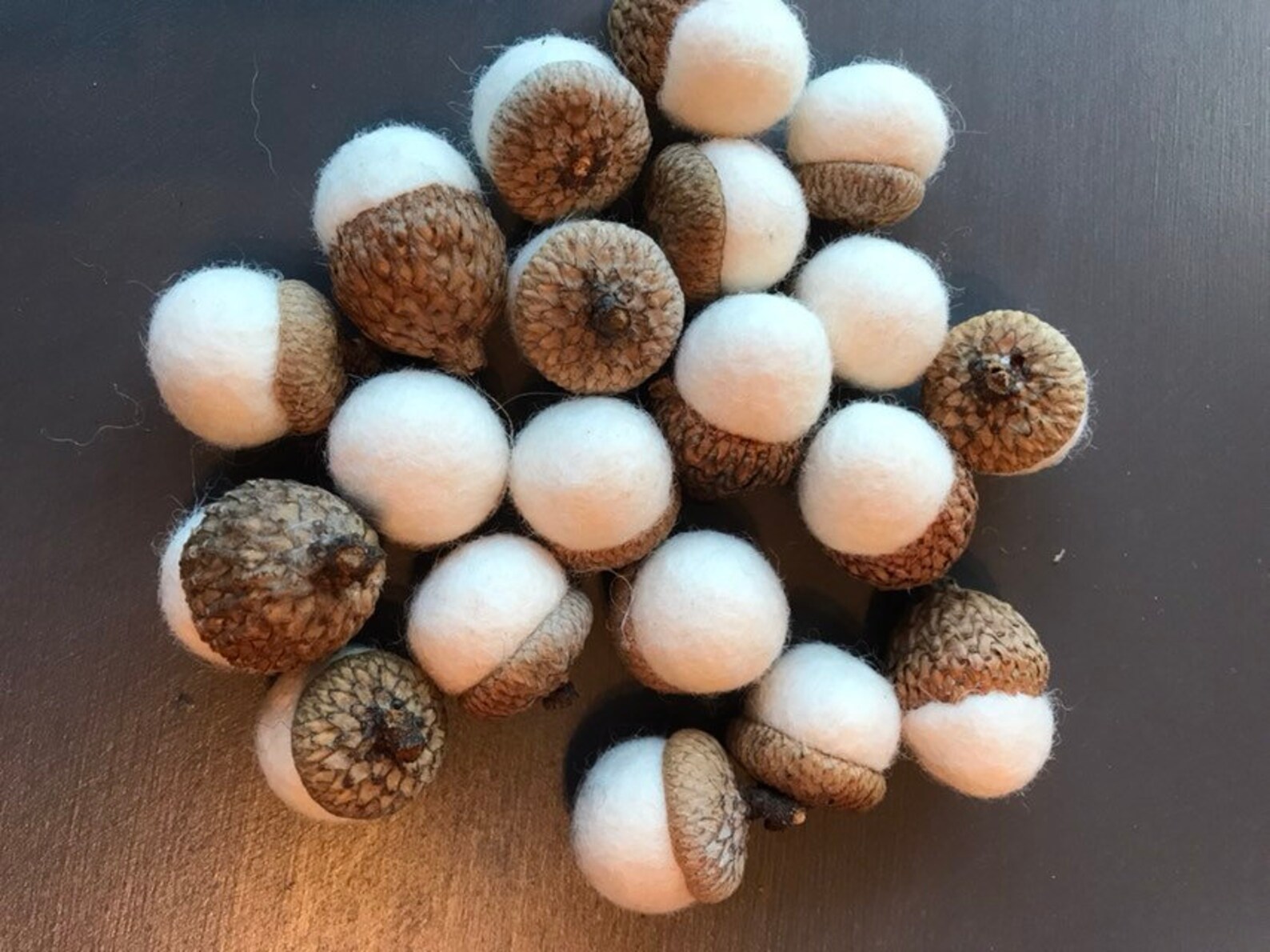 Acorn Decor, Farmhouse Inspired Acorns, Needle Felted Acorns, White ...
