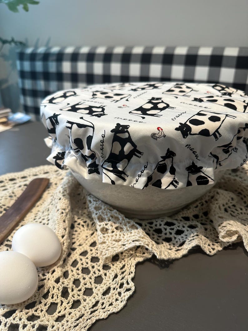Cow Decor Sourdough Bowl Cover: Reusable Cotton Bread Proofing - Etsy