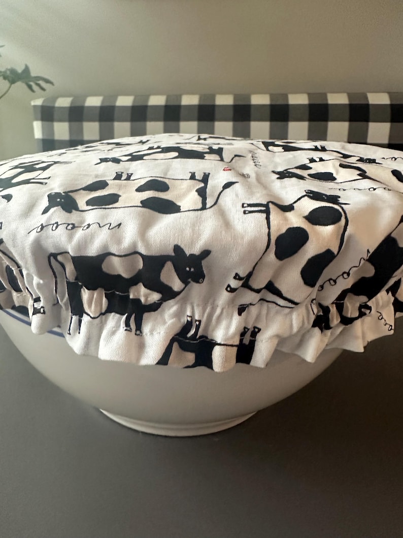 Cow Decor Sourdough Bowl Cover: Reusable Cotton Bread Proofing - Etsy