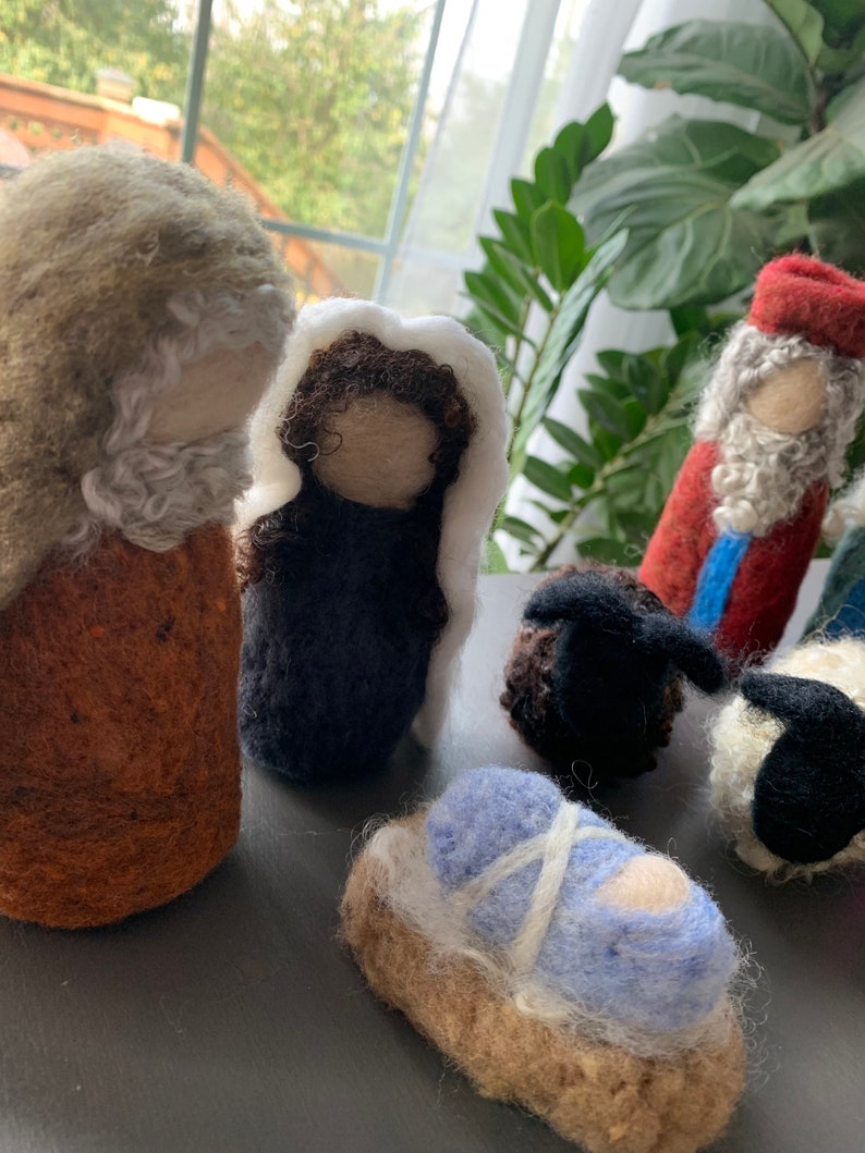 Needle Felted Nativity Christmas Nativity Baby Jesus Mary - Etsy