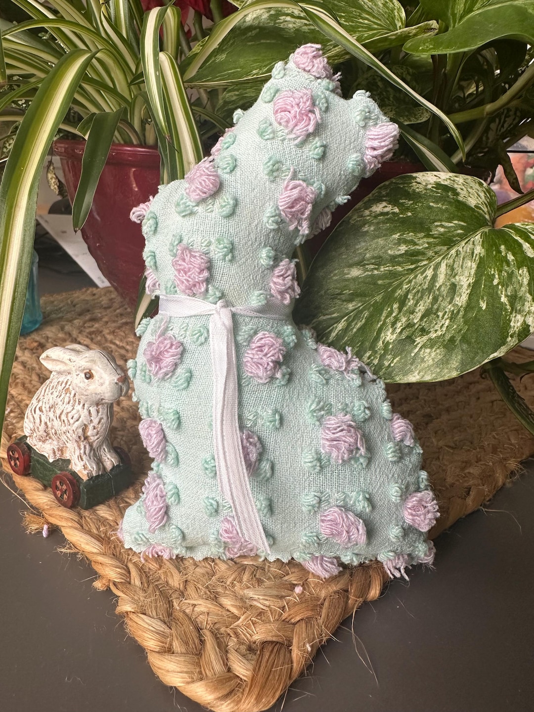 Farmhouse Style Fabric Bunnies, Shabby Chic Bunny Rabbit, Easter Decor ...