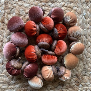 Velvet Acorns, Acorn Decor, Farmhouse Inspired Acorns, Needle Felted ...