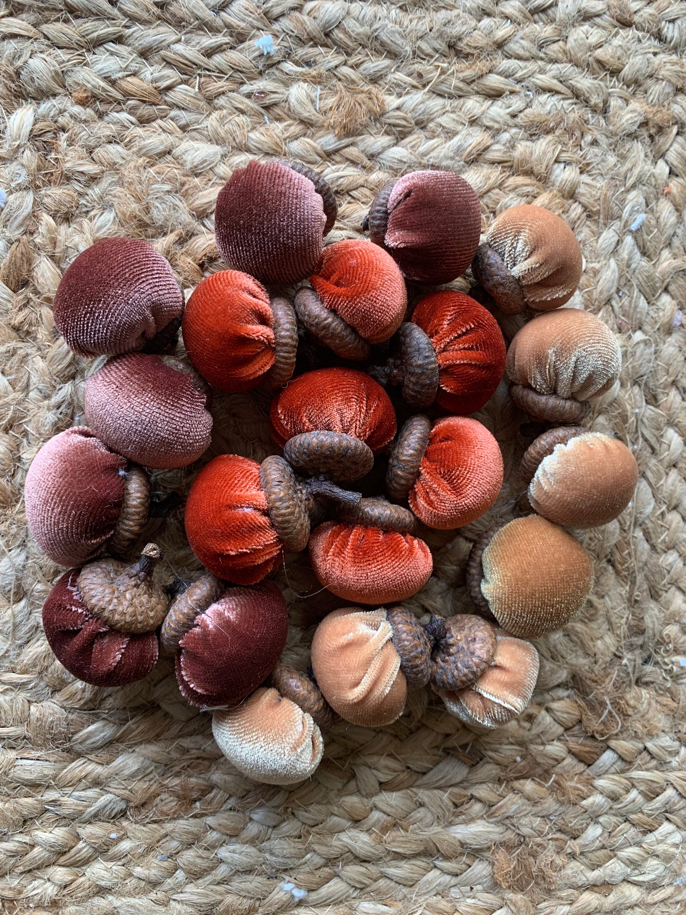 Velvet Acorns, Acorn Decor, Farmhouse Inspired Acorns, Needle Felted ...