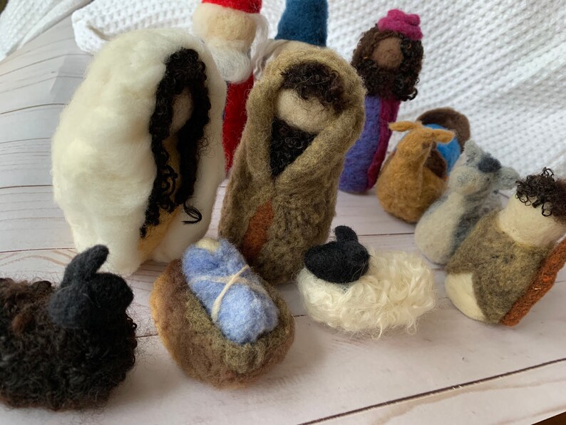 Needle felted nativity Christmas nativity baby Jesus Mary | Etsy