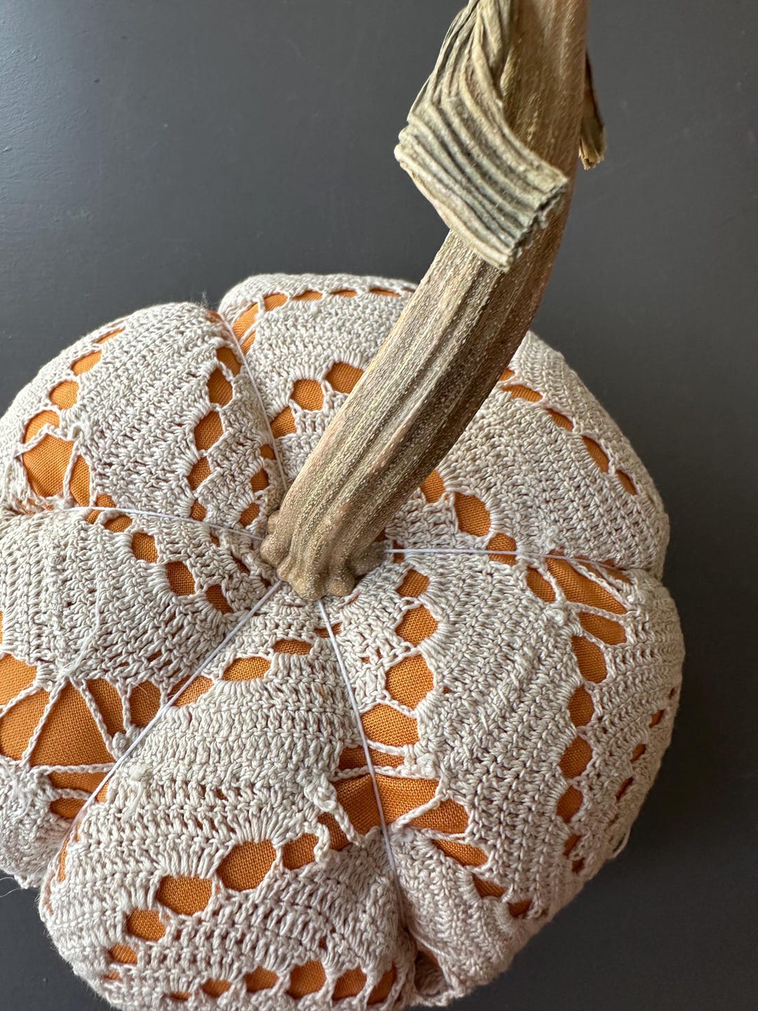Vintage Doily Pumpkins, Vintage Cotton Pumpkins, Fall Decor, Farmhouse ...