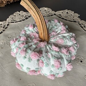 Vintage Chenille Pumpkins, Farmhouse Style Fabric Pumpkins, Shabby Chic ...