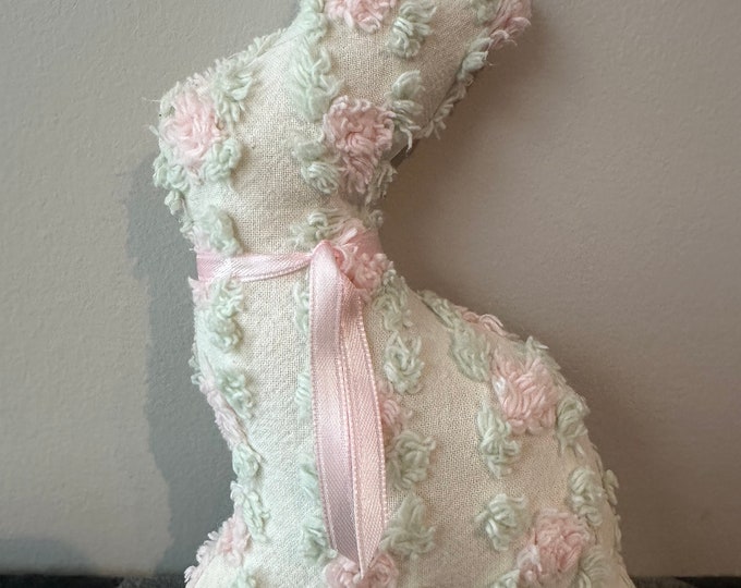 Farmhouse Style Fabric Bunnies, Shabby Chic Bunny Rabbit, Easter Decor ...