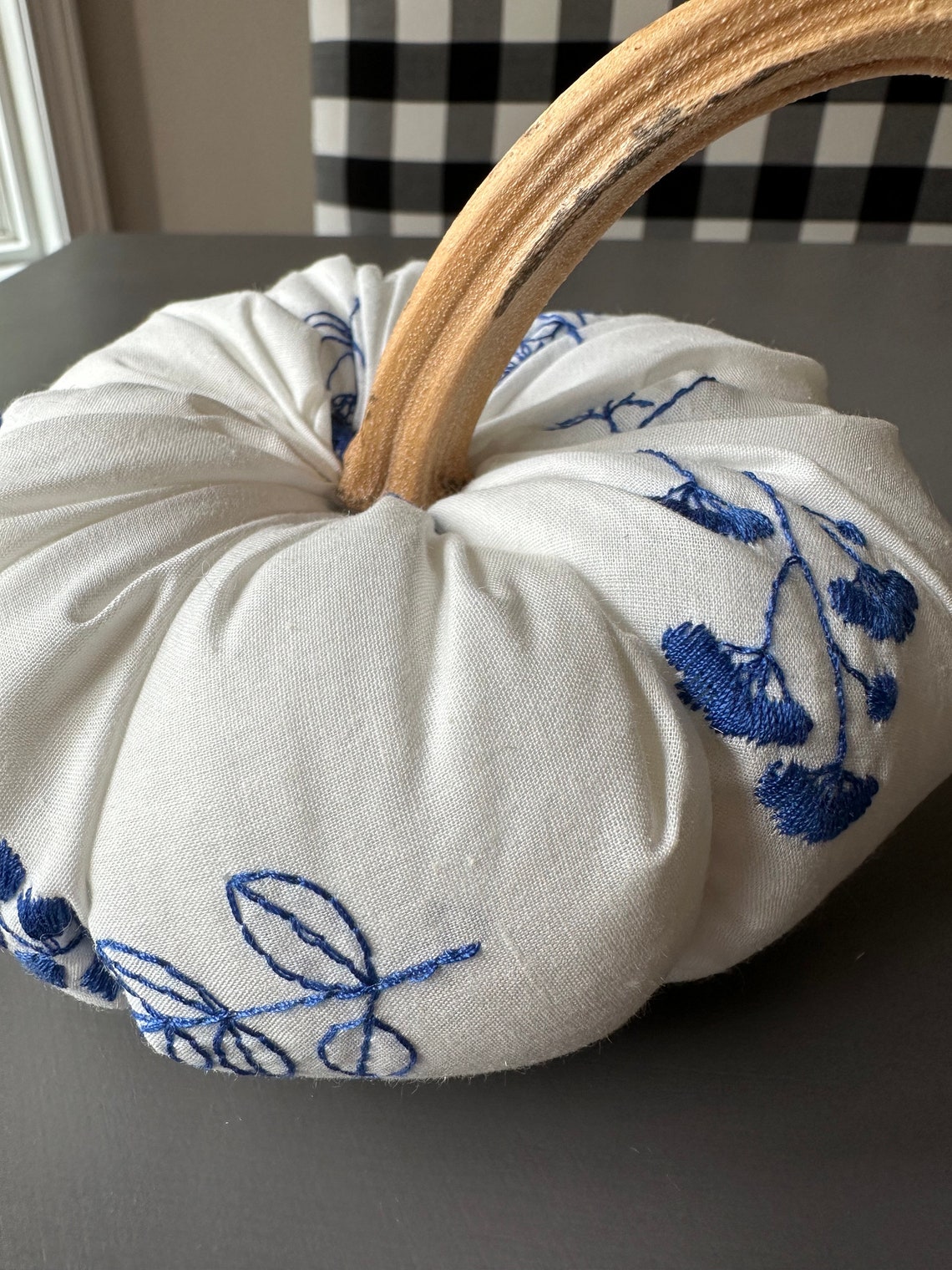 Vintage Farmhouse Style Fabric Pumpkins, Shabby Chic Pumpkins, Buffalo ...