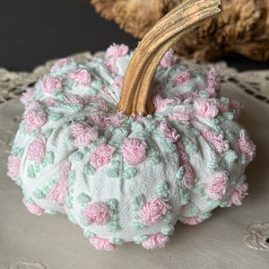 Vintage Chenille Pumpkins, Farmhouse Style Fabric Pumpkins, Shabby Chic ...