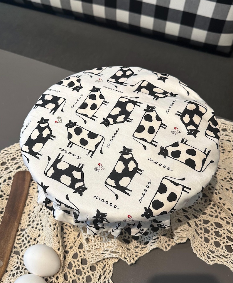 Cow Decor Sourdough Bowl Cover: Reusable Cotton Bread Proofing - Etsy