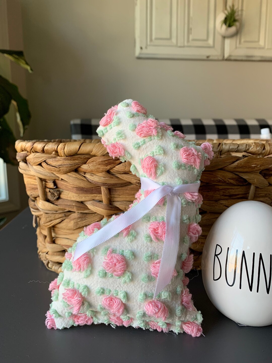 Farmhouse Style Fabric Bunnies, Shabby Chic Bunny Rabbit, Easter Decor ...