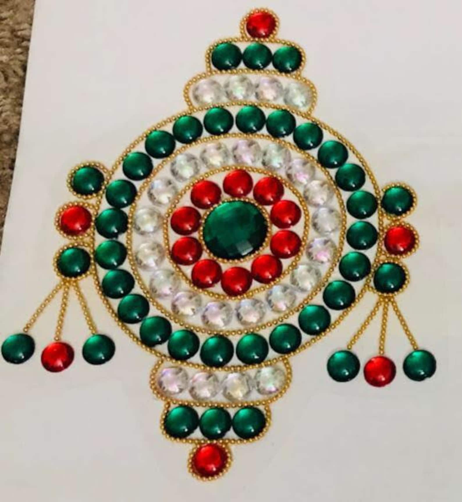 Kundan Rangoli | Sangu Chakra Namam| Shanka Chakra Nama Kundan Art ...