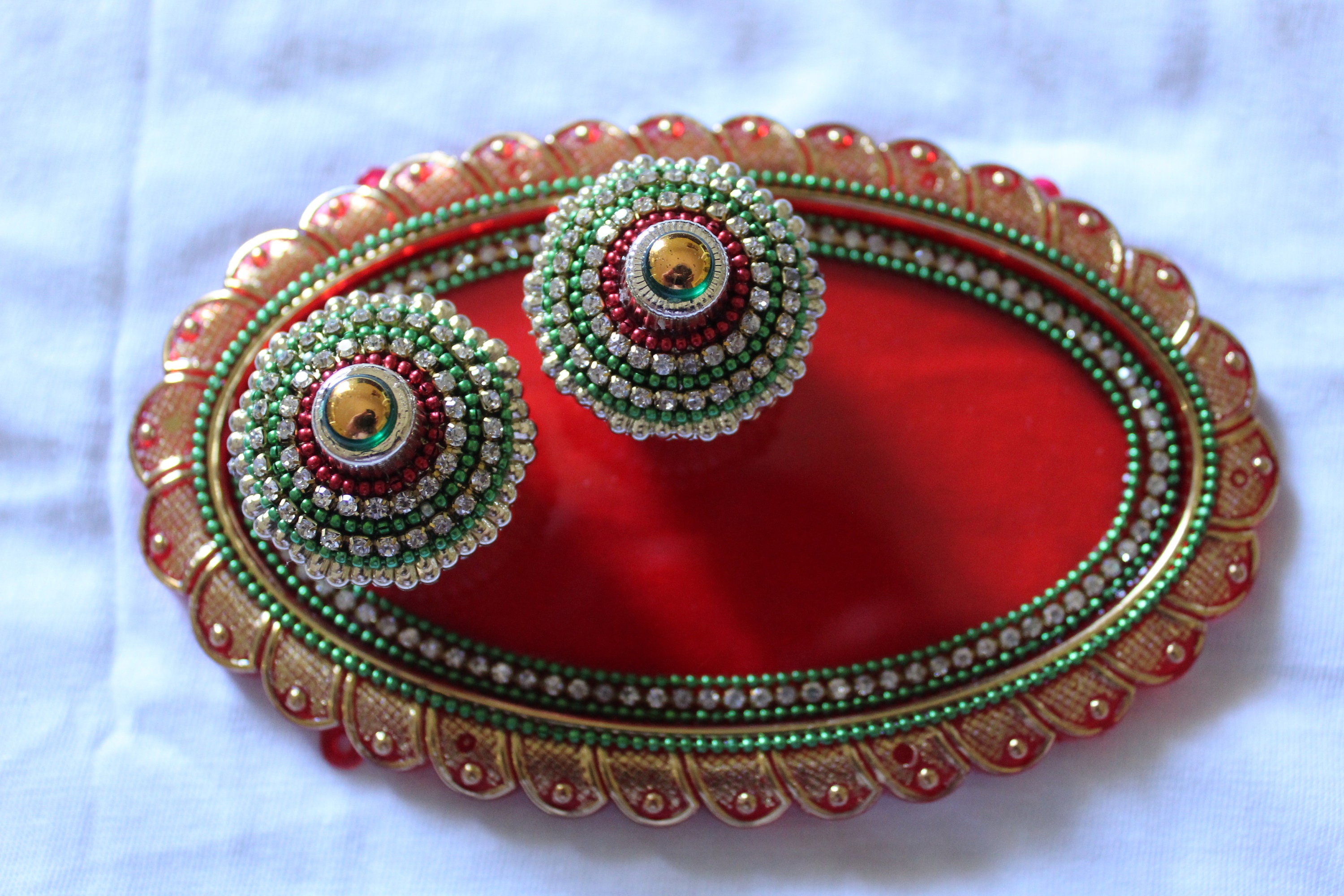 Rakhi Platter | Haldi Tray | Haldi Kumkum Tray | Acrylic Kundan Plate ...