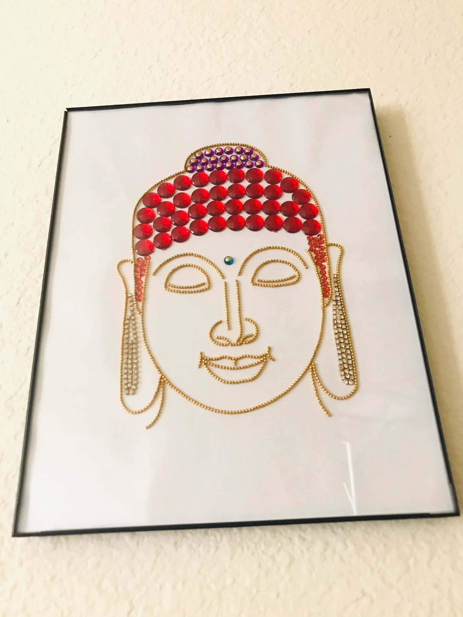 Buddha Kundan Frame Buddha Wall Art Buddha Rangoli Buddha Frame Home ...