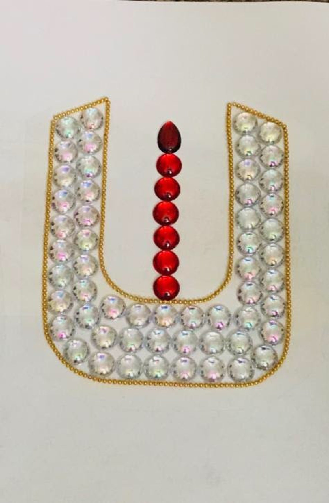 Kundan Rangoli | Sangu Chakra Namam| Shanka Chakra Nama Kundan Art ...