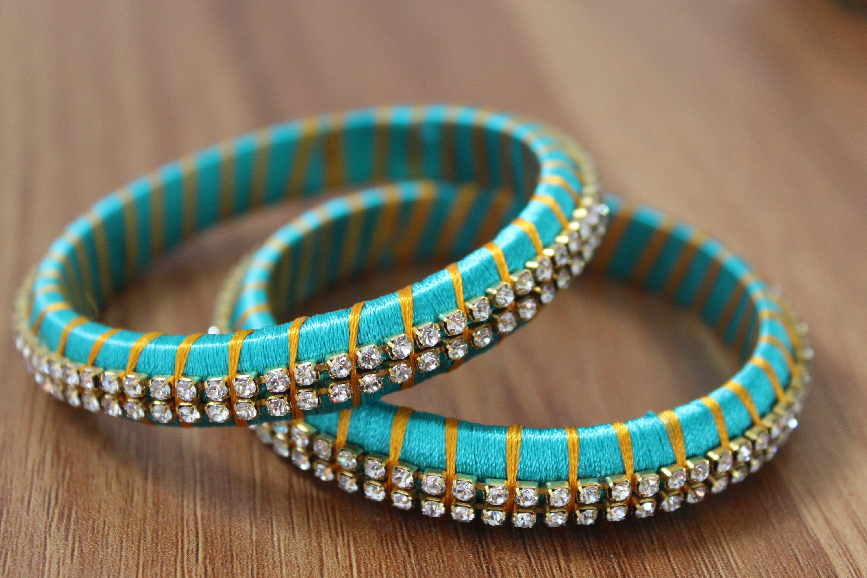 Silk Thread Pair Bangles Kundan Work Bangles Designer | Etsy