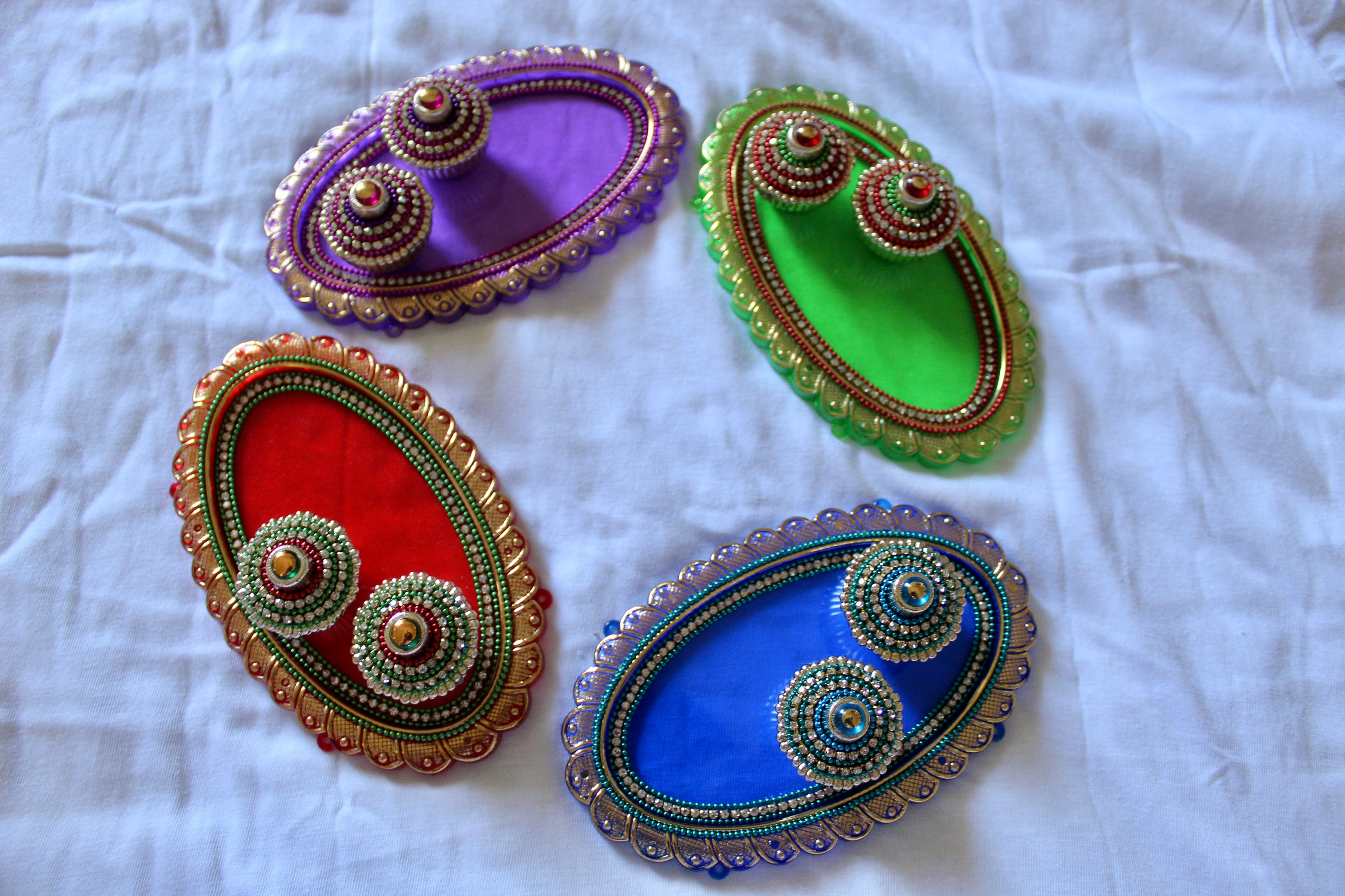 Rakhi Platter | Haldi Tray | Haldi Kumkum Tray | Acrylic Kundan Plate ...