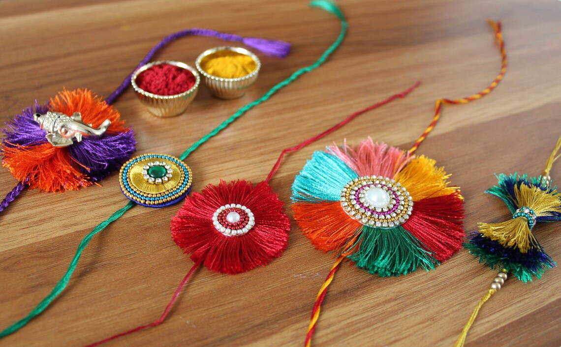 Silk Thread Rakhi Raksha Bandhan Kundan Rakhi Rakhri - Etsy