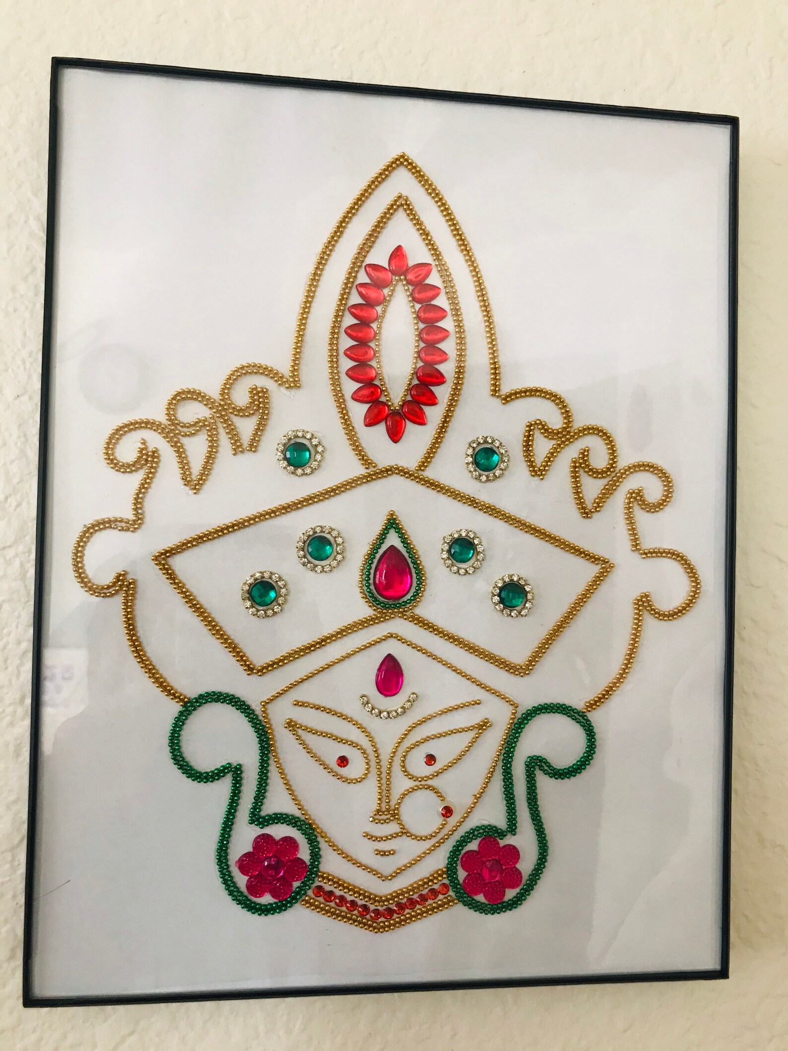 Durga Devi Kundan Rangoli Frame Durga Mata Wall Frame - Etsy