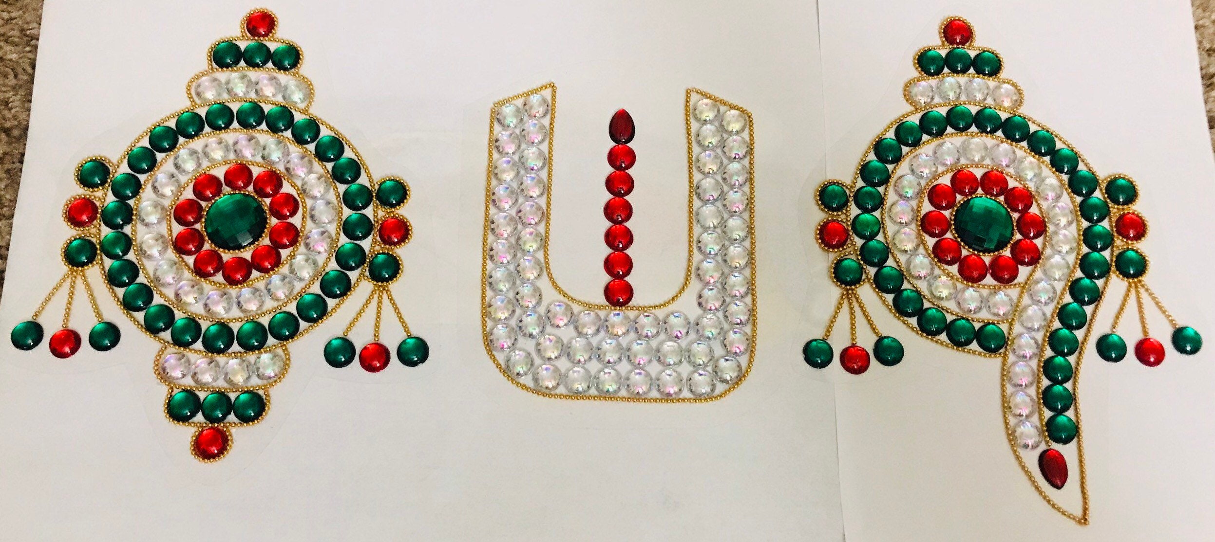 Kundan Rangoli | Sangu Chakra Namam| Shanka Chakra Nama Kundan Art ...