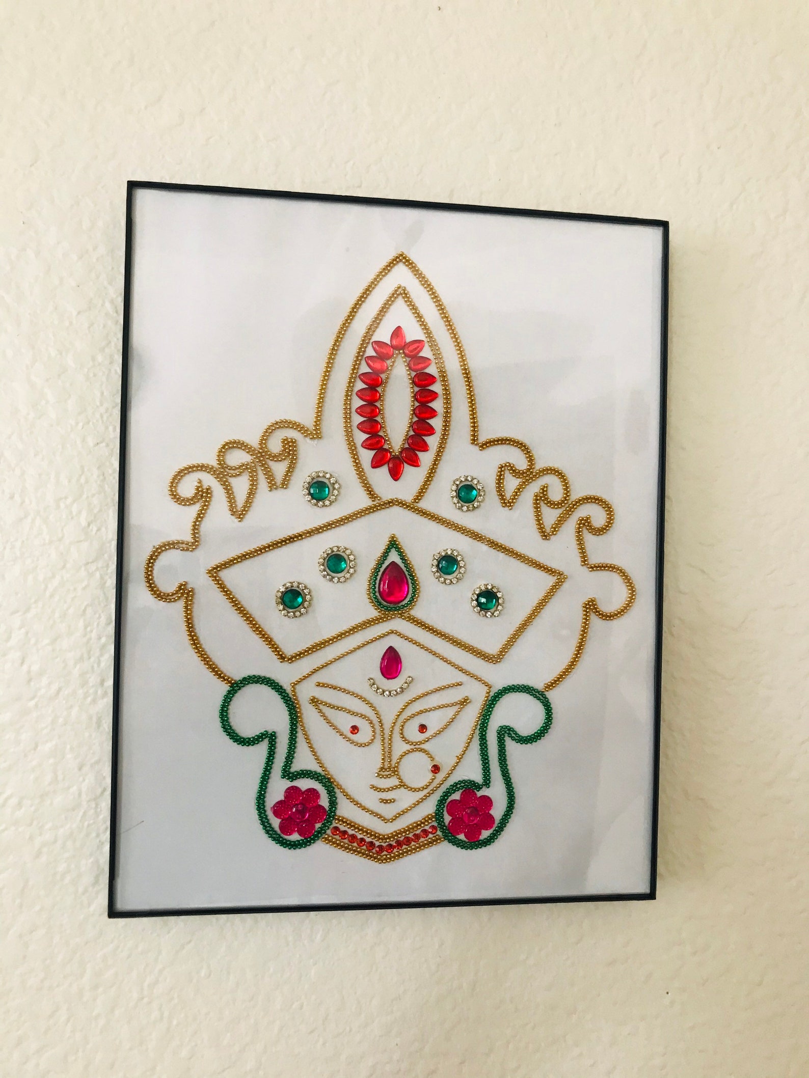 Durga Devi Kundan Rangoli Frame Durga Mata Wall Frame - Etsy