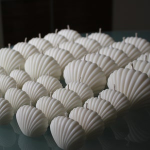 Seashell Candle, Soy Shell Candle, Beach Candles, Soy Wax Candle, White ...