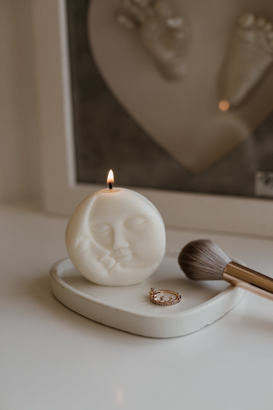 Sun and Moon Candle Moon Face Candle Eclipse Candle Scanted - Etsy