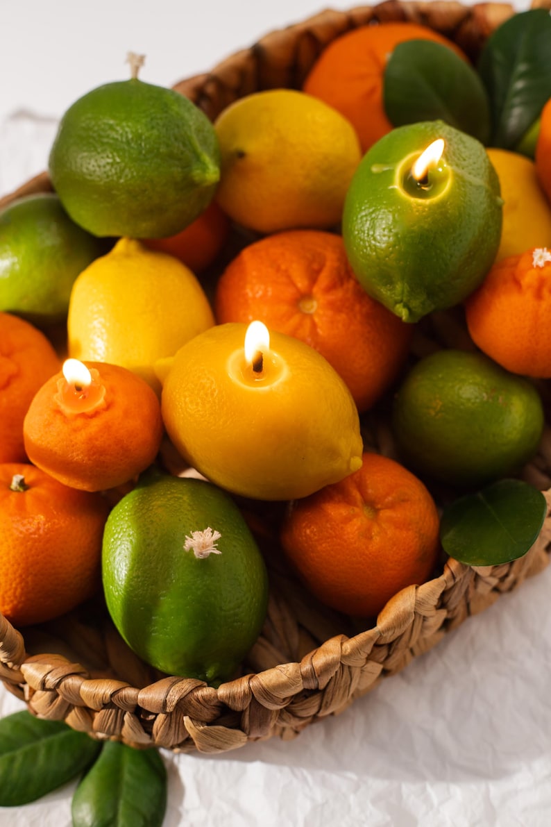Lime Candle, Beeswax Lemon Candles, Fruit Candles, Home Decor, Food ...