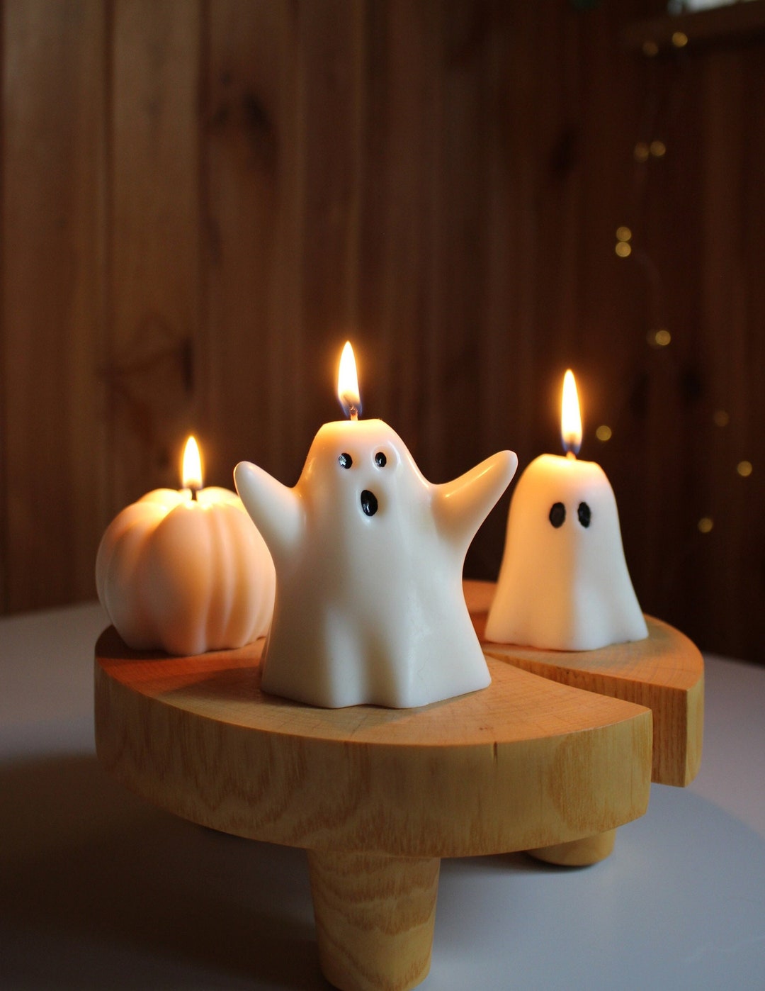 Ghost Candles, Pumpkin Candle, Halloween Decor, Thanksgiving Decor ...