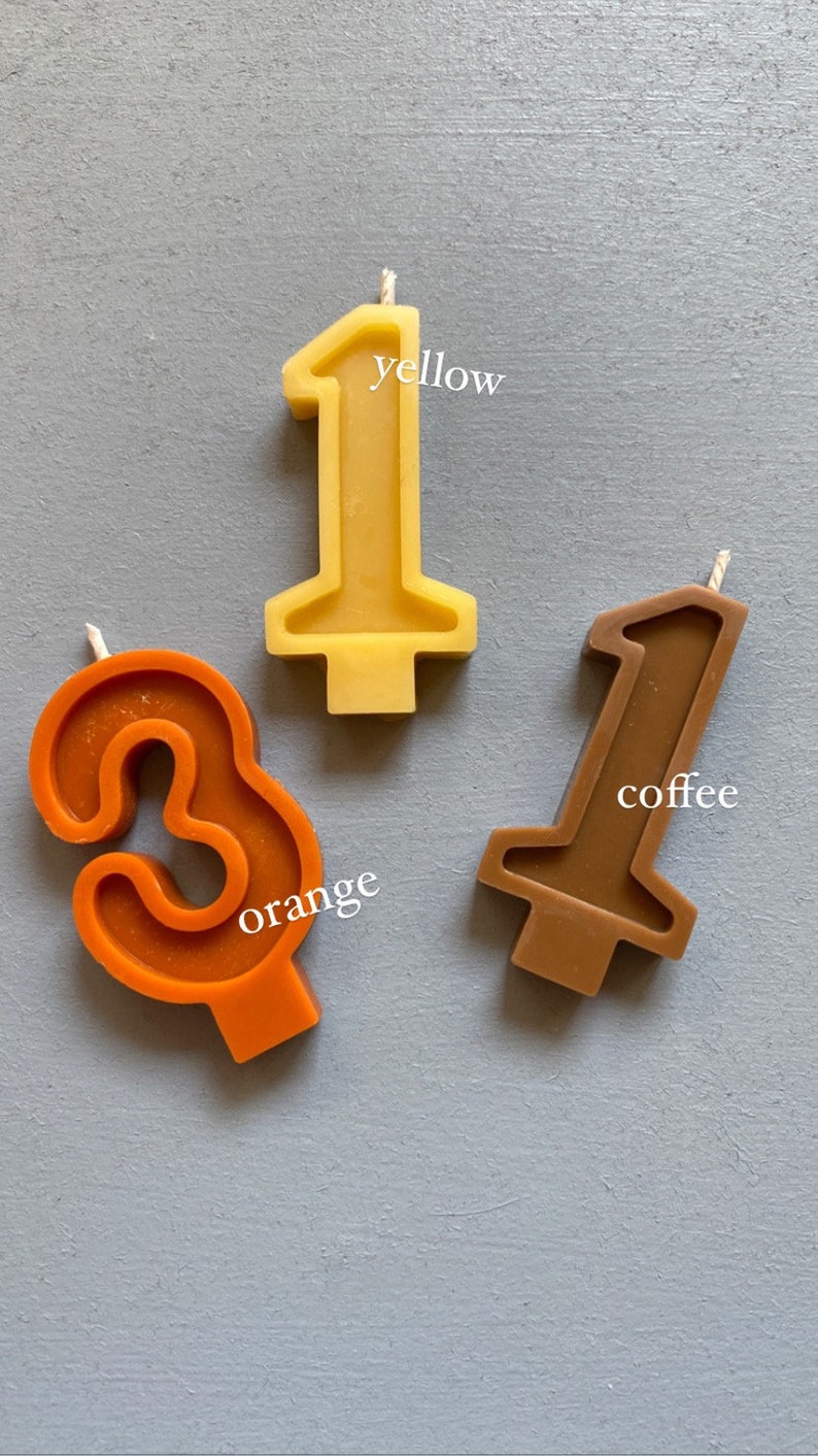Number Beeswax Birthday Candle Color Keepsake Candle - Etsy