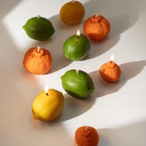 Food Candles, Real Fruit & Vegetables Candles, Orange Candle, Lemon ...