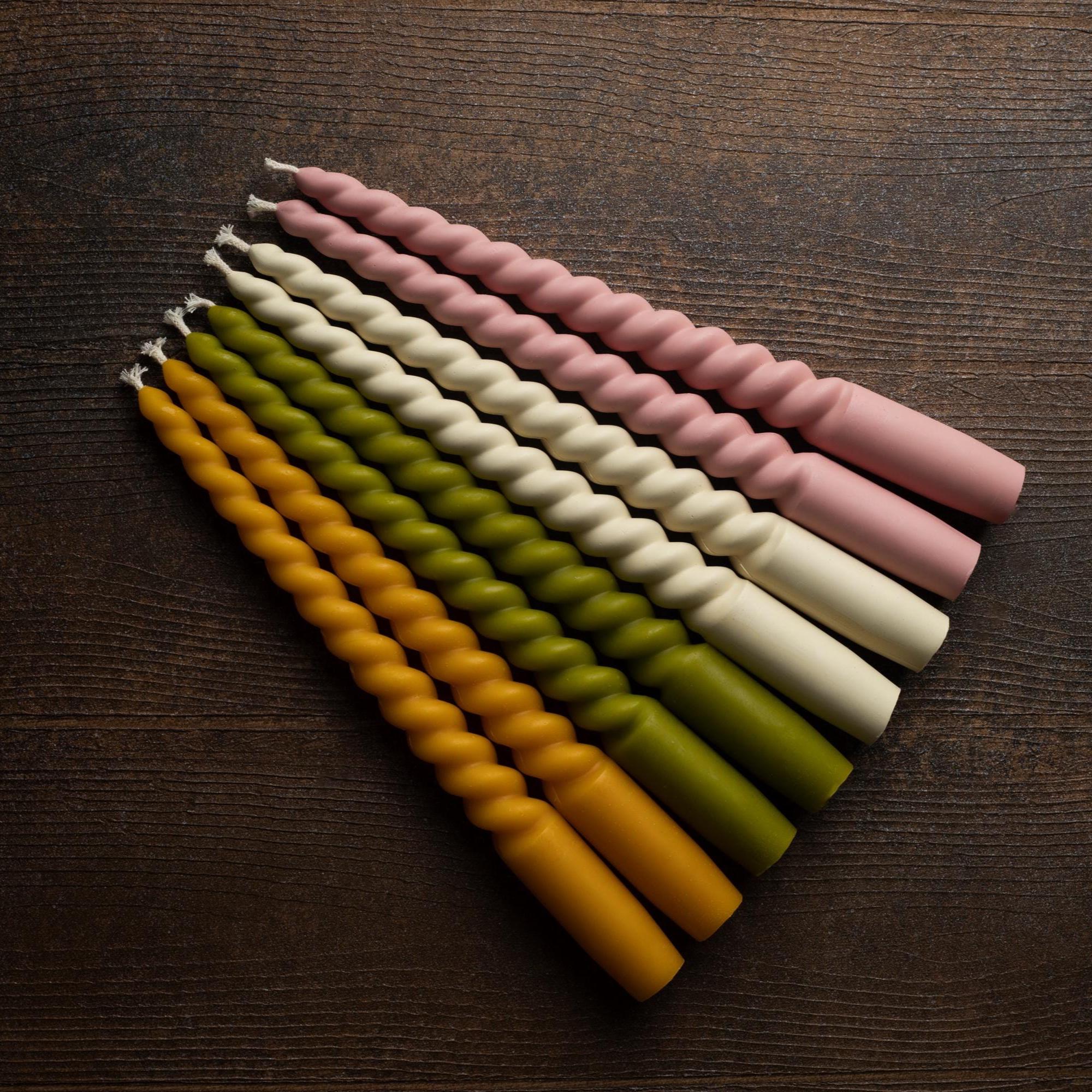 Colored Taper Candles, Twisted Candle, Spiral Candle, Dinner Candle ...