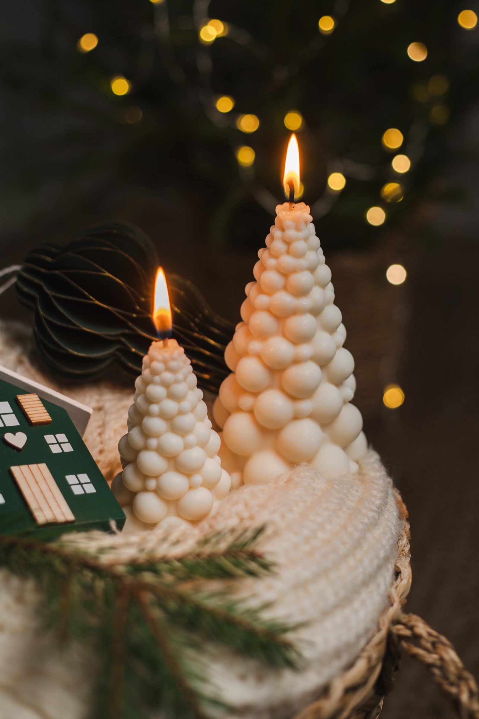 Bubbles Christmas Tree Candle, Christmas Gift Soy Candle, Christmas ...