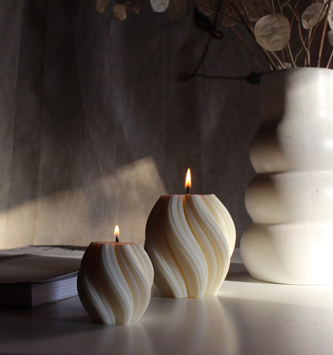 Swirl Candle, Decorative Candles, Minimalist Home Decor, Perfect Gift ...