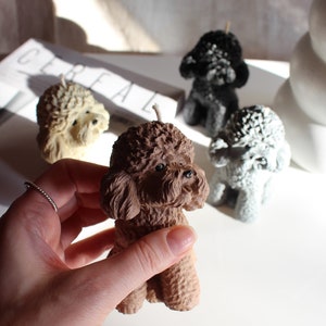 Poodle Candle, Dog Candle, Puppy Candle, Gift for Dog Lover, Dog Lover ...