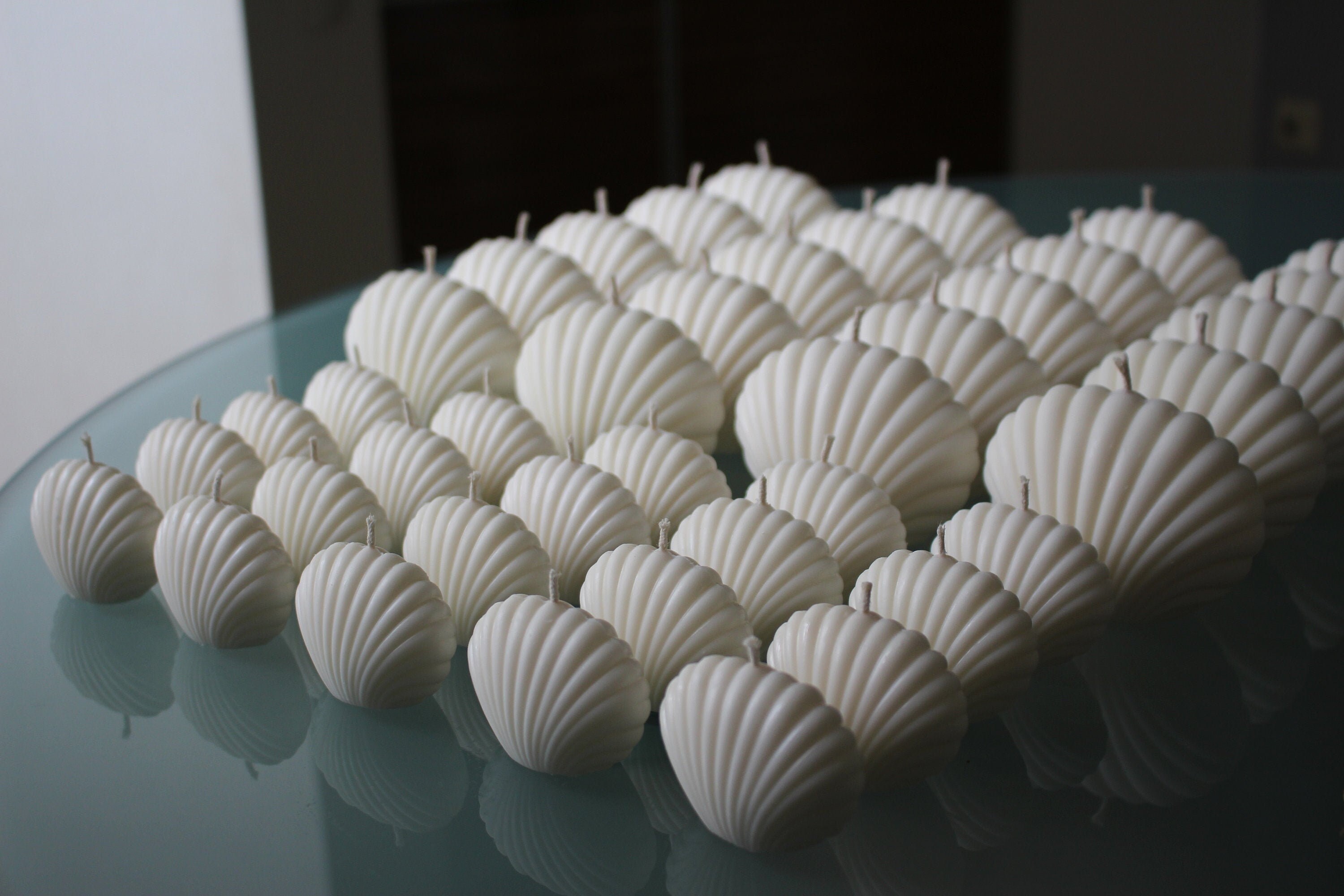 Seashell Candle, Soy Shell Candle, Beach Candles, Soy Wax Candle, White ...