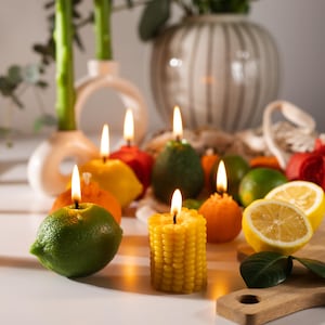 Food Candles, Real Fruit & Vegetables Candles, Orange Candle, Lemon ...