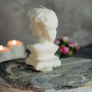 David Candle, David Bust Candle, David Head Candle, Statue Candle, Head ...