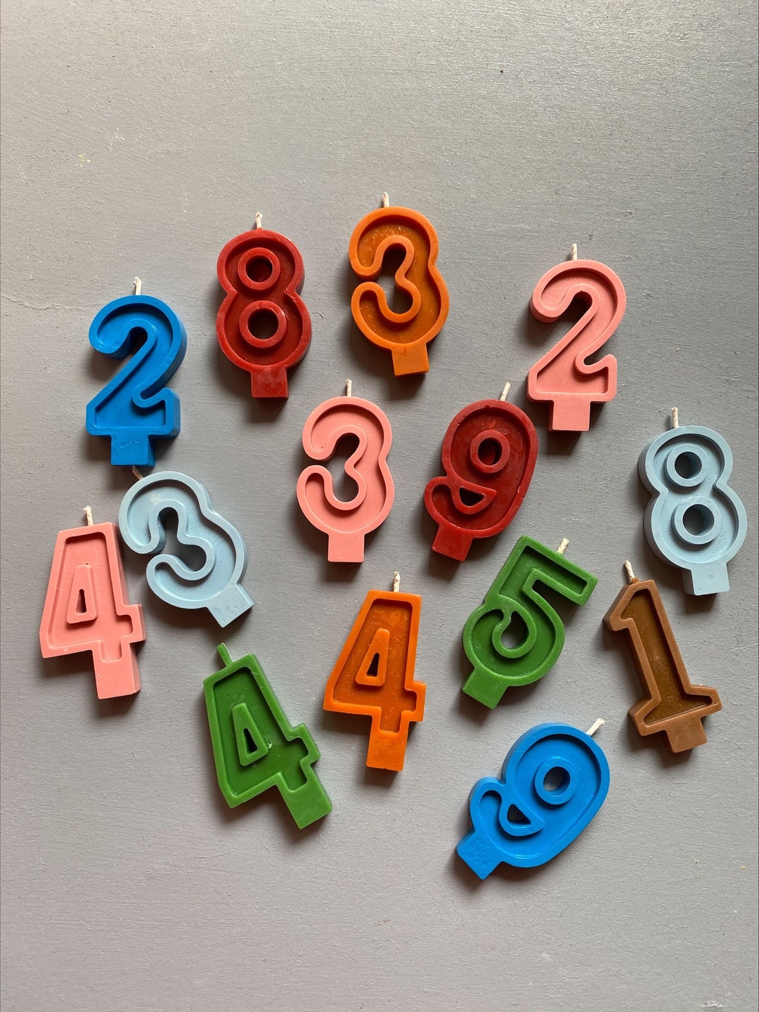 Number Beeswax Birthday Candle, Color Keepsake Candle, Celebration ...