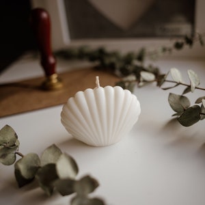 Seashell Candle, Soy Shell Candle, Beach Candles, Soy Wax Candle, White ...
