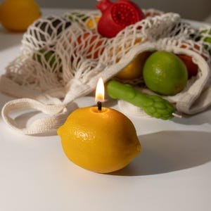 Food Candles, Real Fruit & Vegetables Candles, Orange Candle, Lemon ...