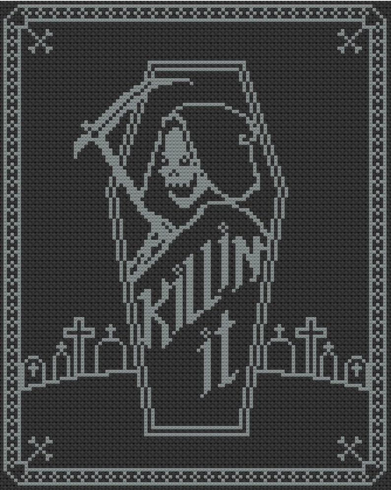 Killin It Reaper Cross Stitch Pattern PDF - Etsy