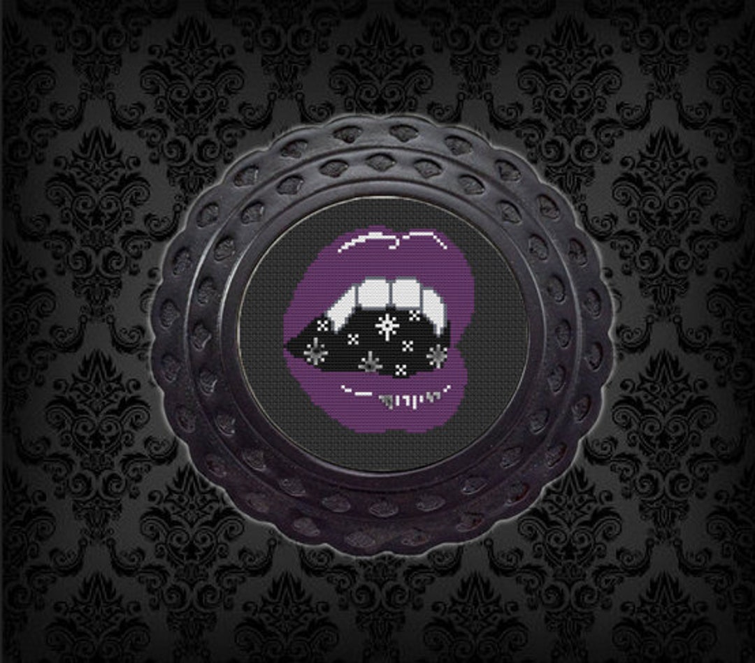 Vamp Lips Cross Stitch Pattern - Etsy