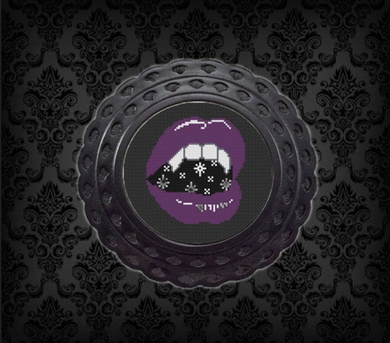 Vamp Lips Cross Stitch Pattern | Etsy