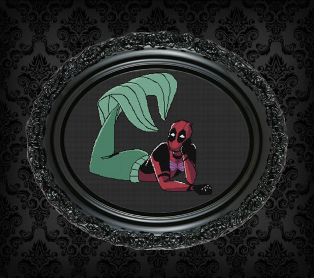Merpool Deadpool Mermaid Cross Stitch Pattern PDF - Etsy